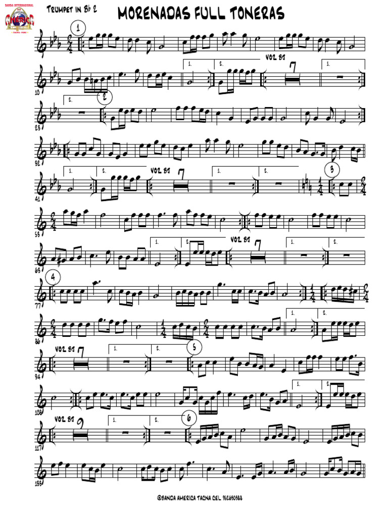 Morenadas Full Toneras - Trumpet in BB 2 | PDF