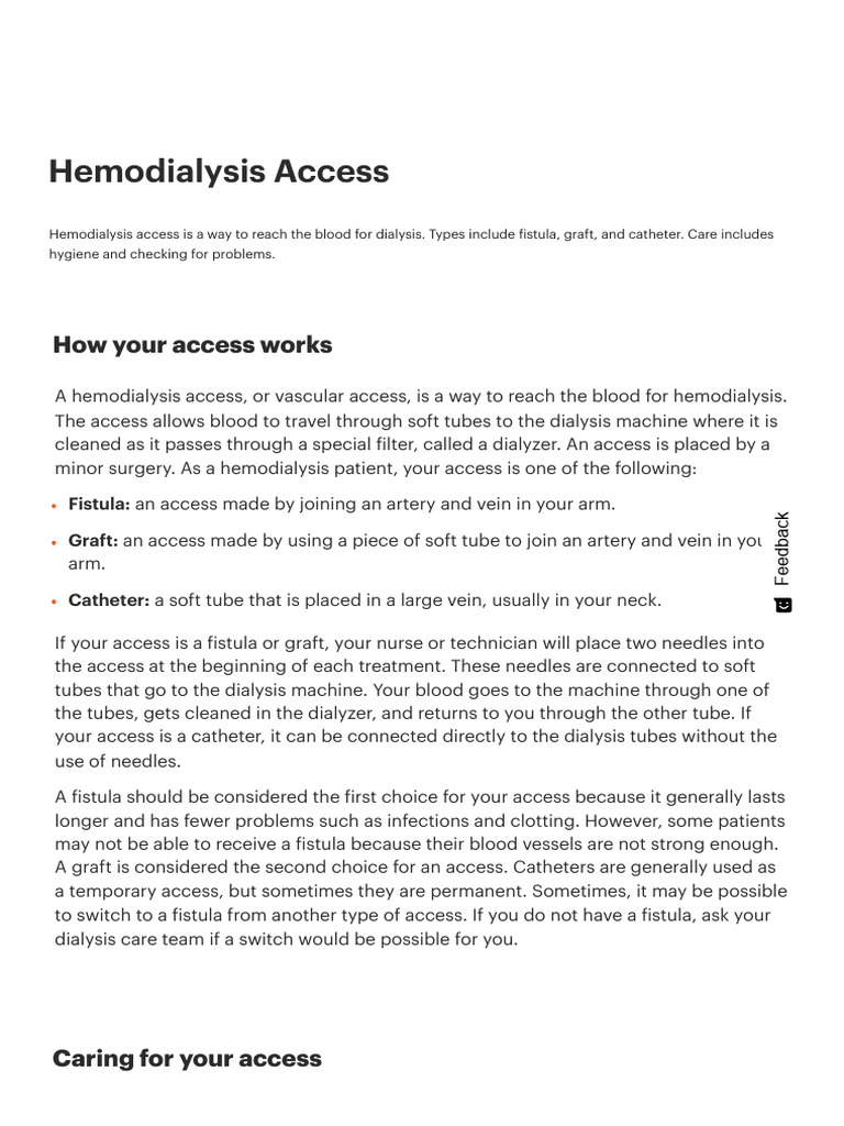 Understanding Hemodialysis Access Options | PDF | Medical Specialties ...