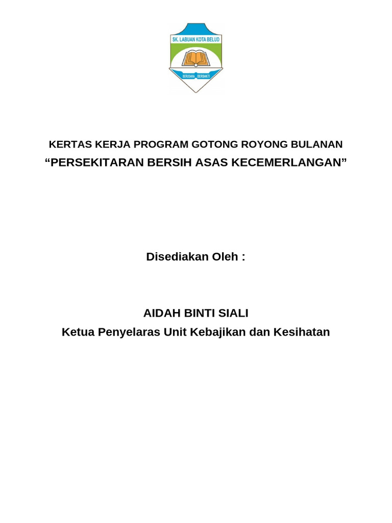 Kertas Kerja Program Gotong Royong Bulanan 2 | PDF