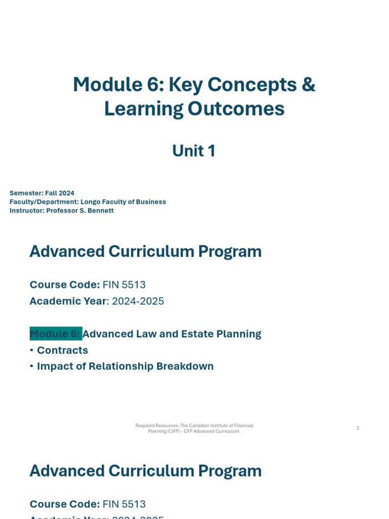 Module 6 Key Concepts_Learning Outcomes (2) | PDF | Child Support ...