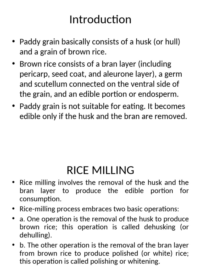 MIlling of Rice | PDF | Rice