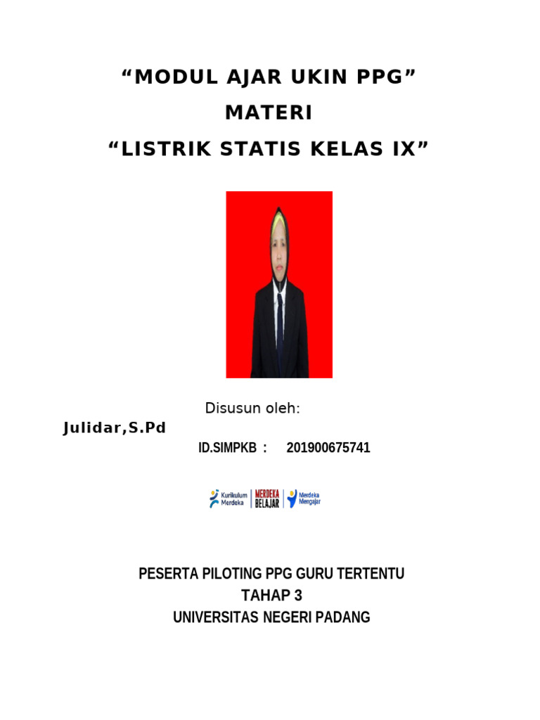 Contoh Cover Modul Ajar UKIN PPG 2025 | PDF