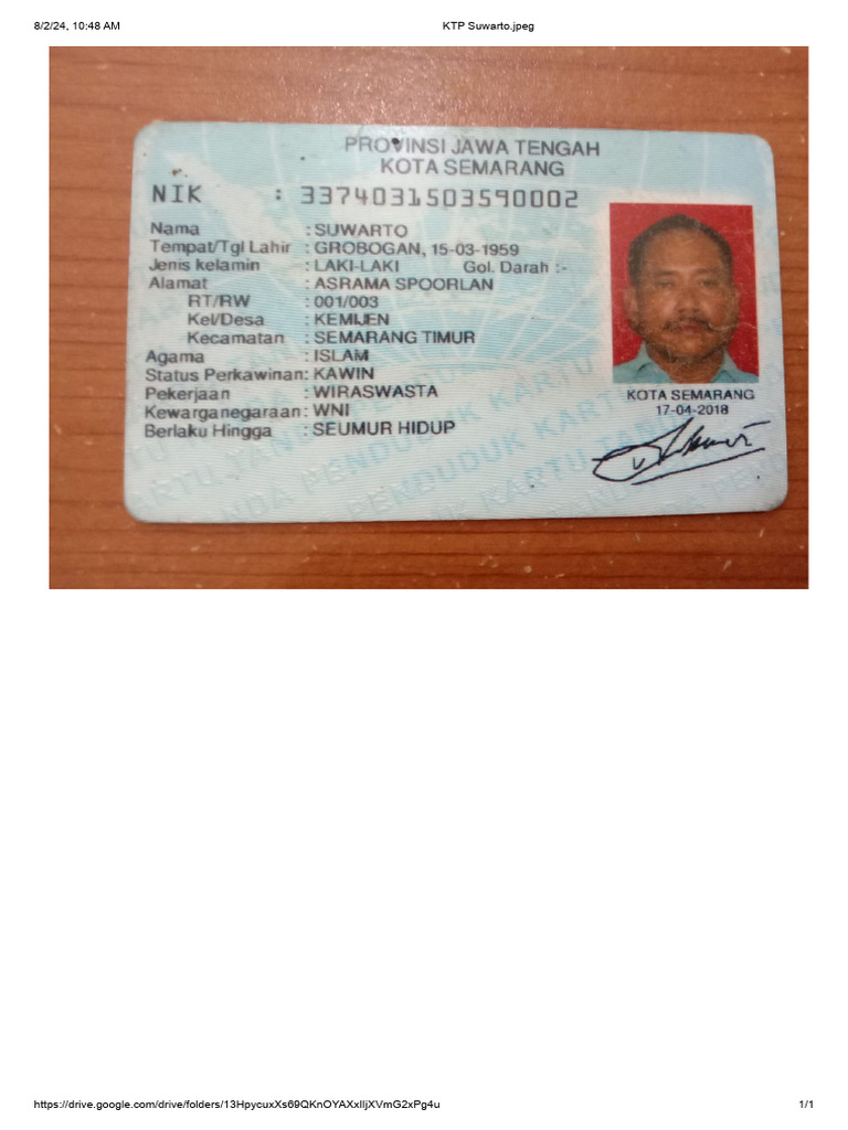 KTP Suwarto - Jpeg | PDF