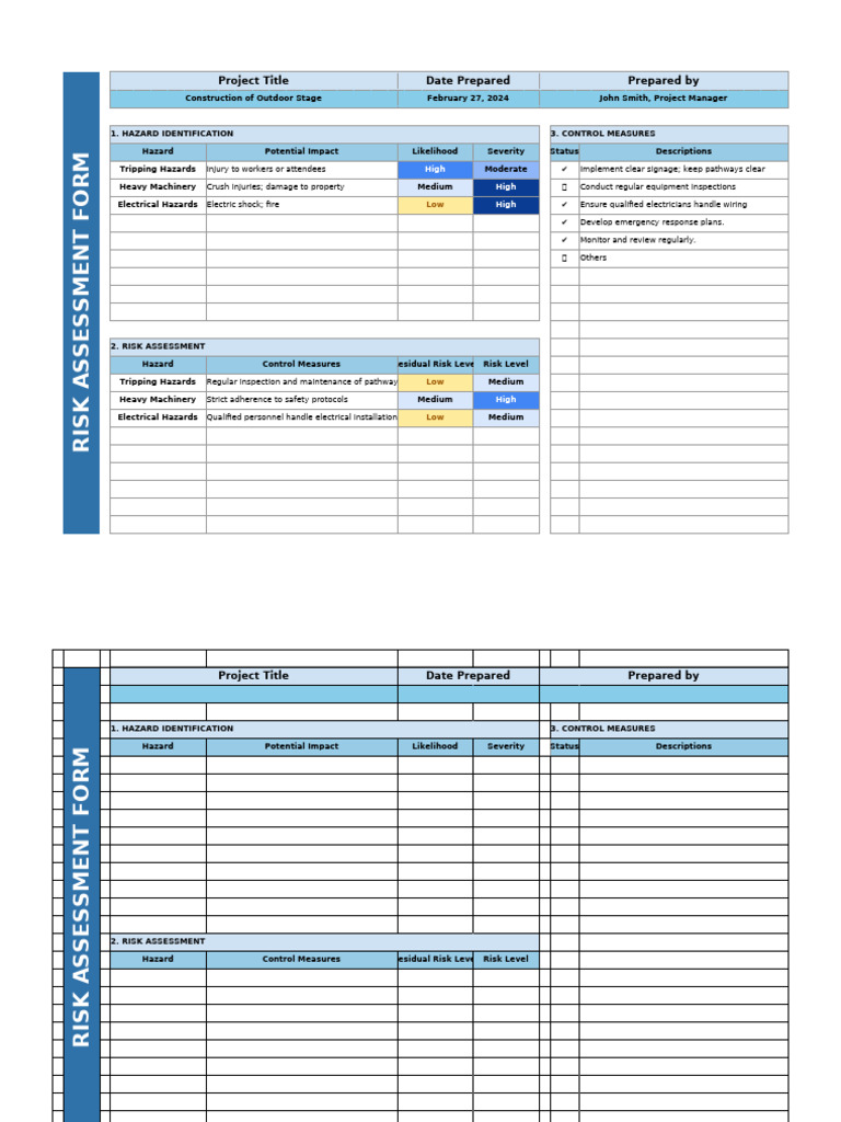 Risk Assessment Form Template | PDF | Risk Assessment | Risk
