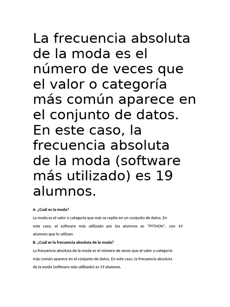 A. ¿Cuál Es La Moda? | PDF