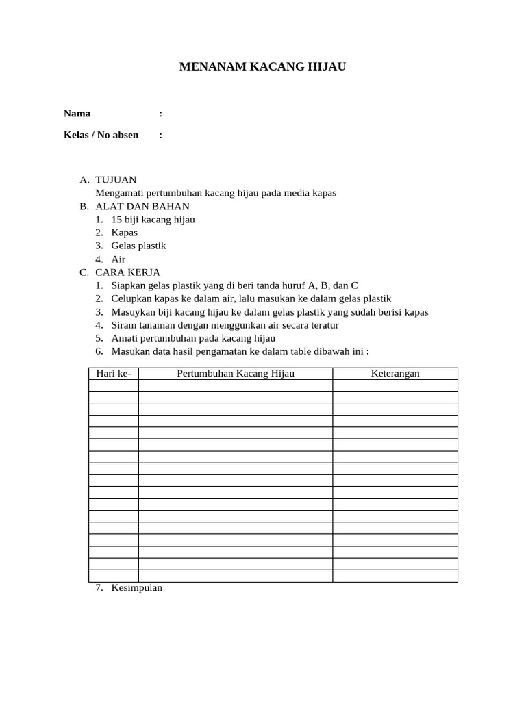 Menanam Kacang Hijau | PDF