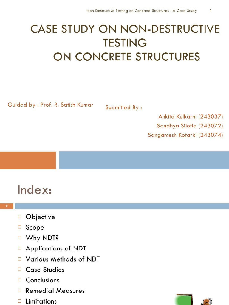 Case Study on Non Destructive Testing on Concrete Structures | PDF