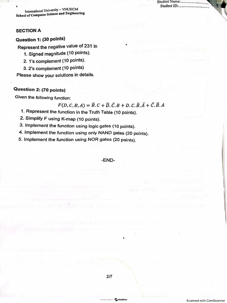 Midterm DLD Code A 2023 | PDF