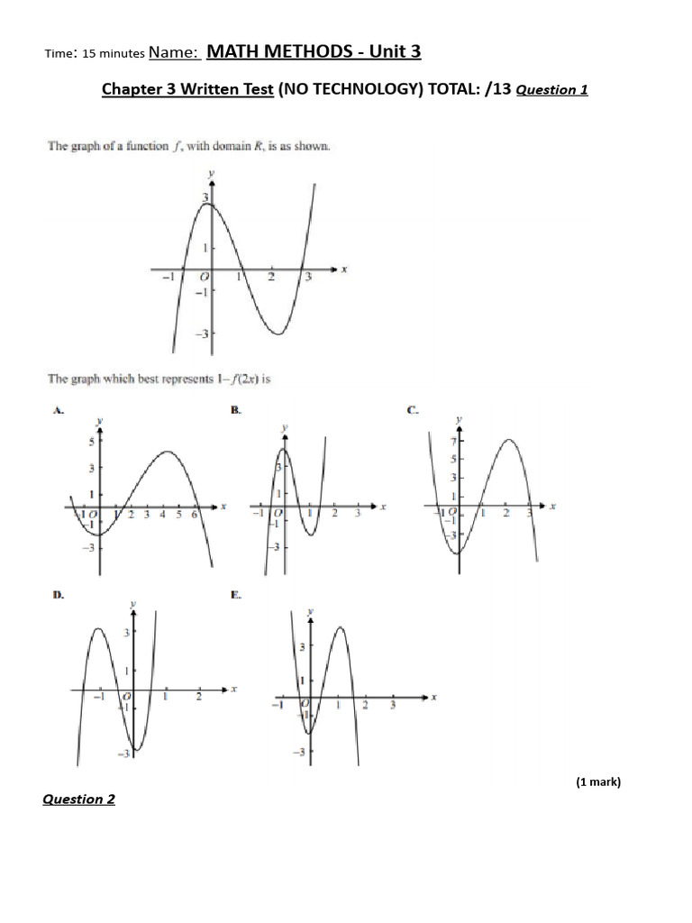 Chapter 3 Written Test STUDENT VERSION | PDF