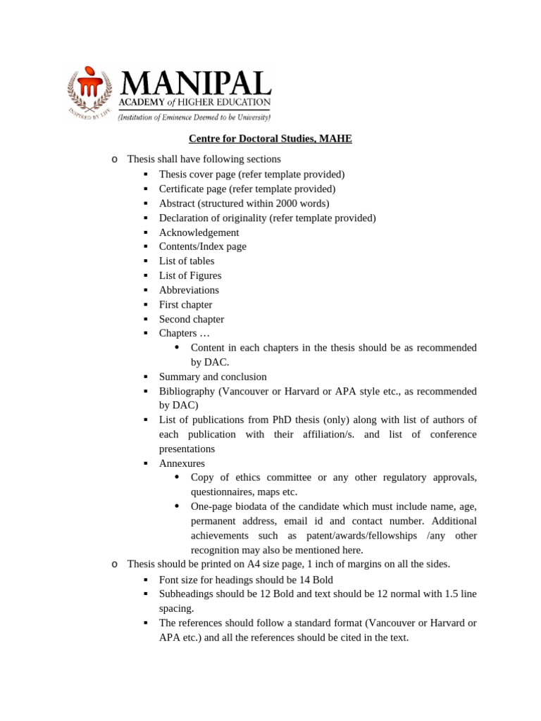 6 Thesis Sections | PDF
