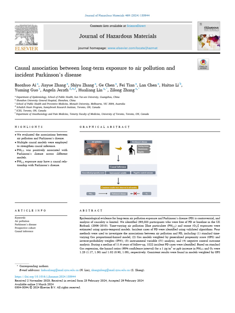 Causal Association Between Long-Term Exposure To Air Pollution and ...