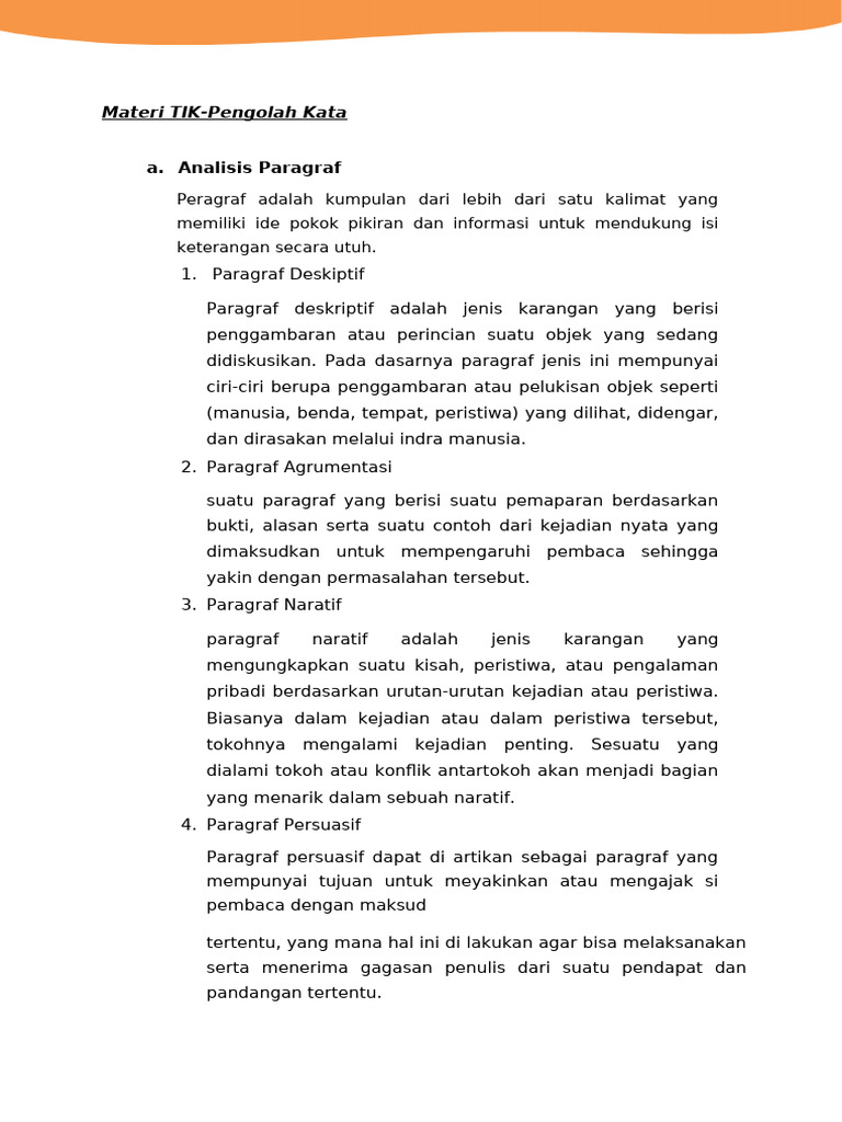 Materi_bahan Ajar Pengolah Kata | PDF