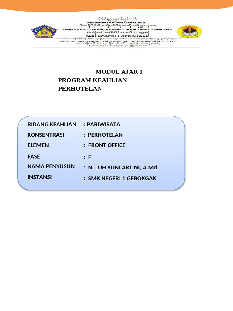 Fo Modul 1 - Reservasi | PDF