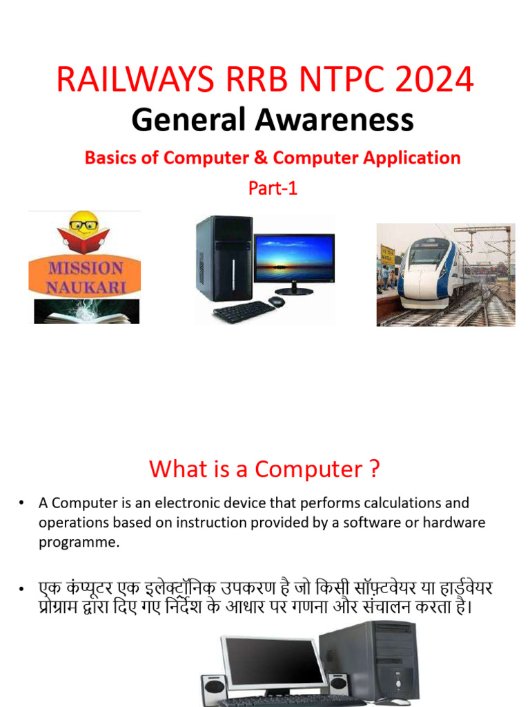 Basics of Computer1-2024 | PDF | Computer Data Storage | Printer (Computing)