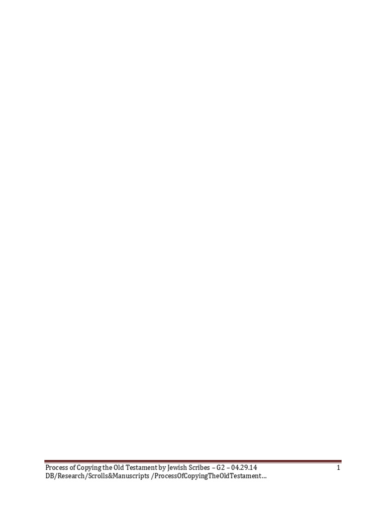 El Proceso Que Seguian Los Escribas Judios para Copiar El Antiguo ...