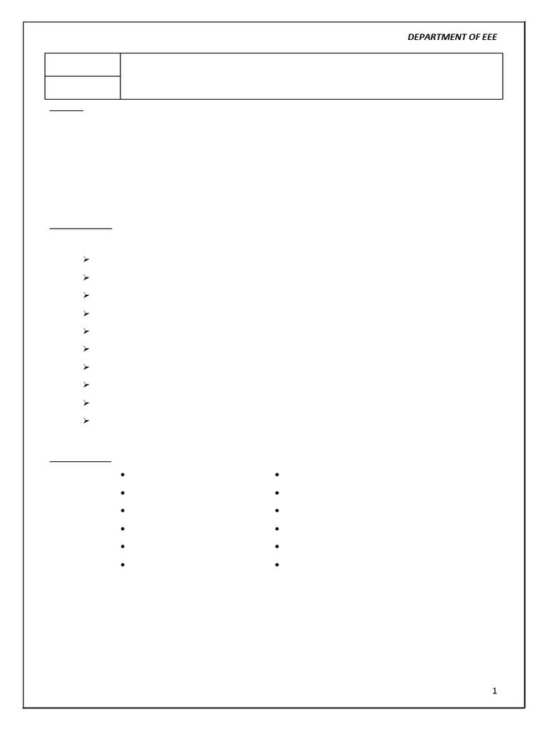 EP Lab Manual 2023-2024 Double Side Print | PDF | Electrical Wiring ...