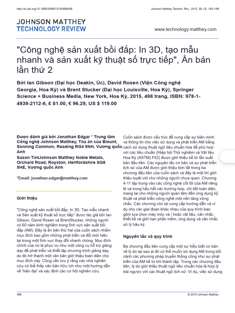 Additive - Manufacturing - Technologies - 3D - Printing - Ra Dich | PDF