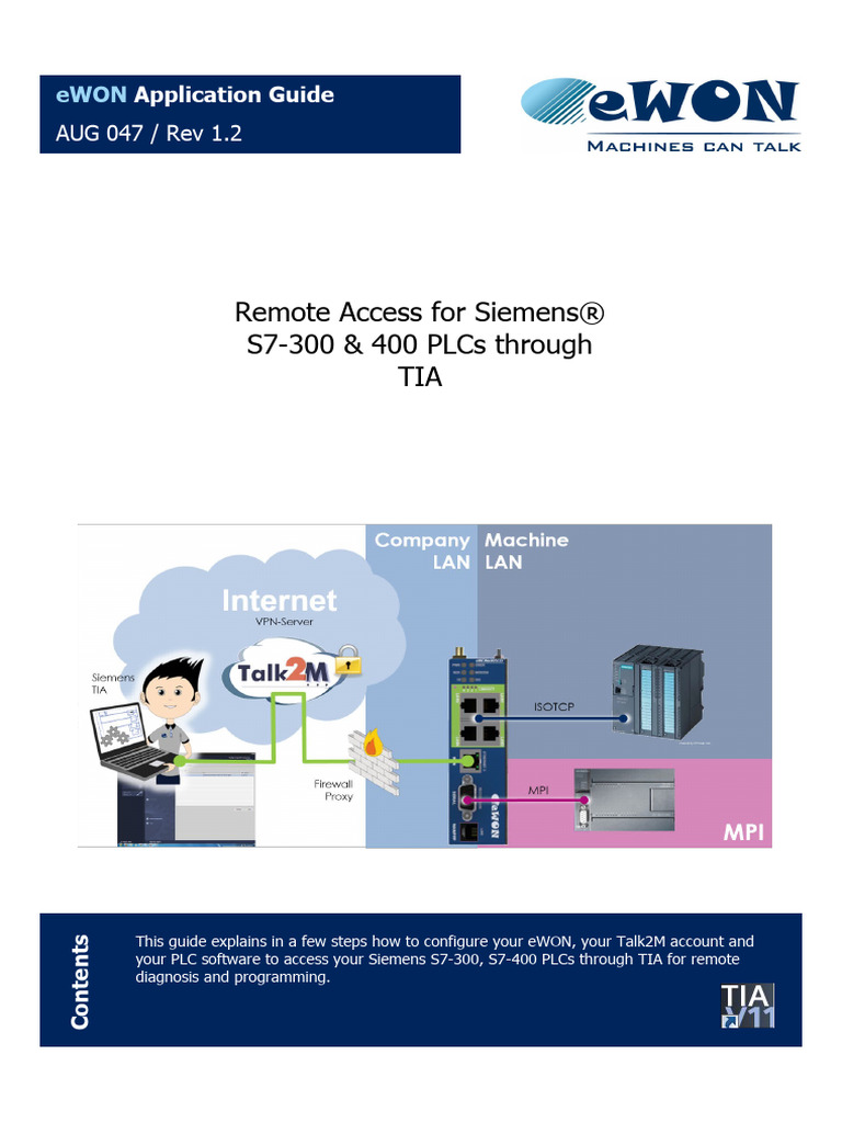 AUG-047-0-En-(Remote Access for Siemens S7-300&400 PLCs Through TIA) the Steps Required | PDF ...