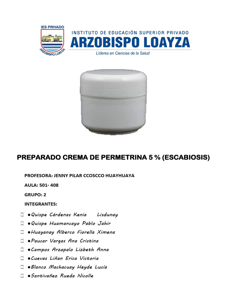 Preparado Crema de Permetrina 5 | PDF