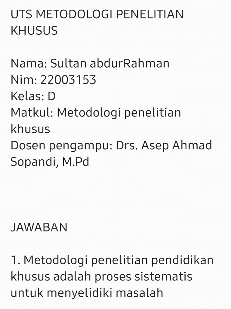 UTS METOPEN Rahman | PDF