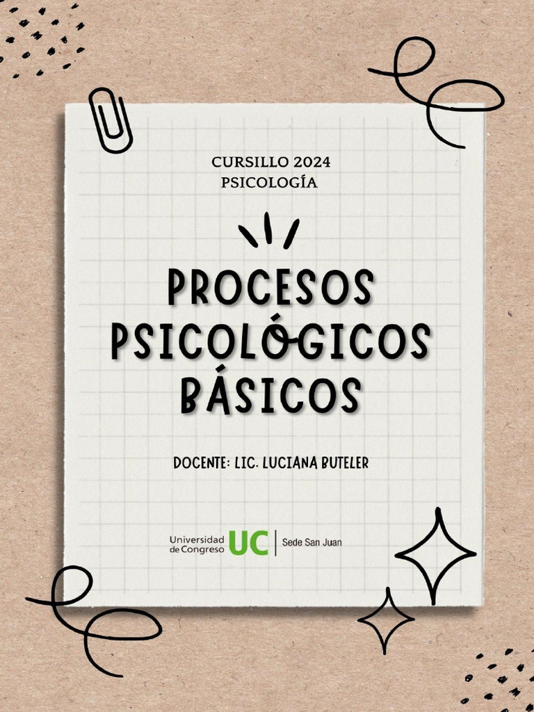 PROCESOS PSICOLOGICOS BASICOS. CURSILLO 2023-2024 PSICO | PDF ...