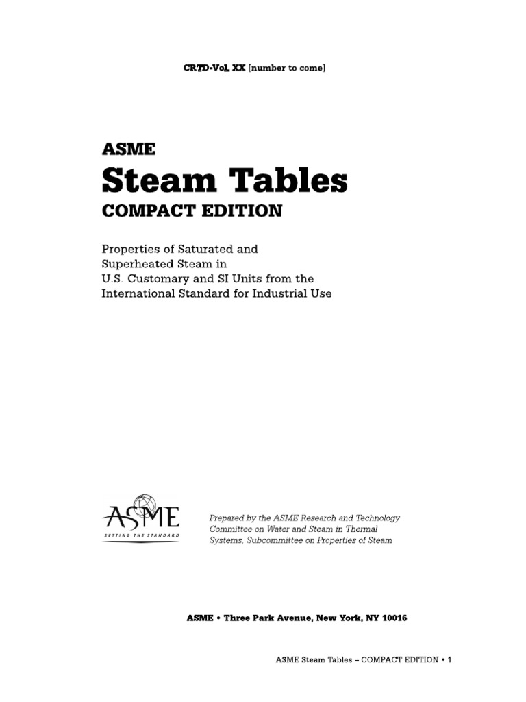 Steam Table | PDF
