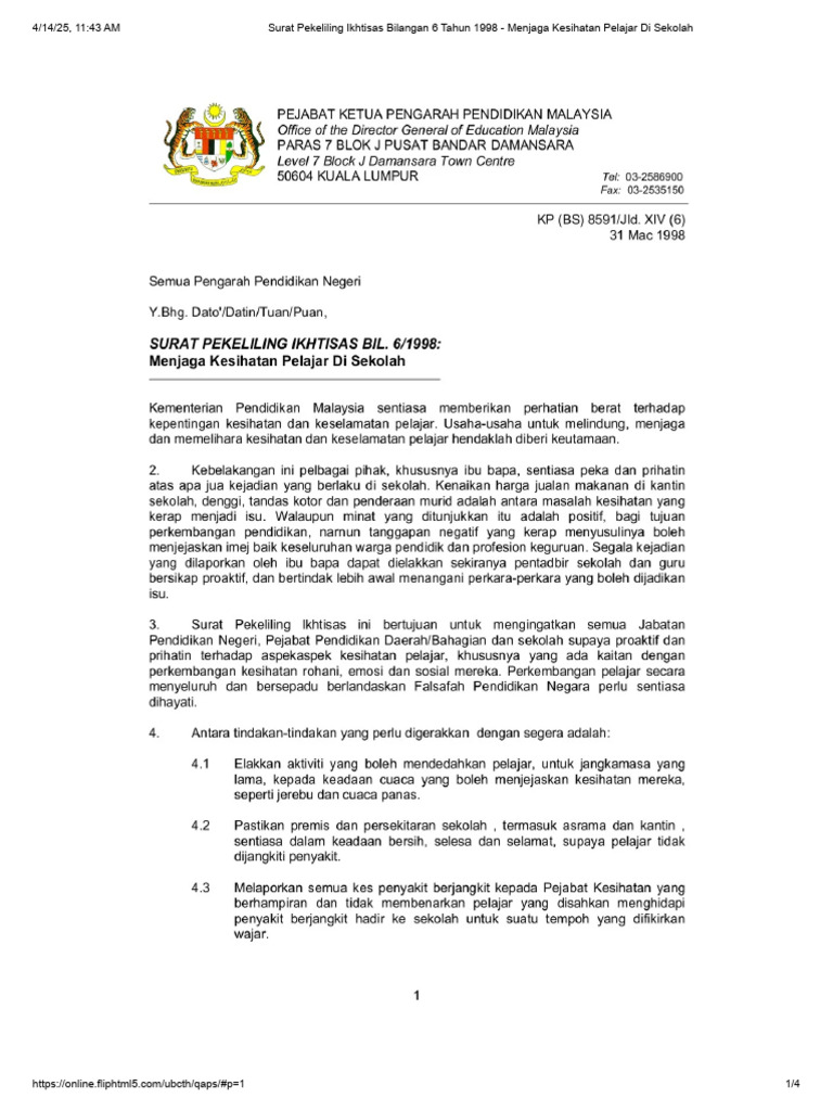1. Surat Pekeliling | PDF