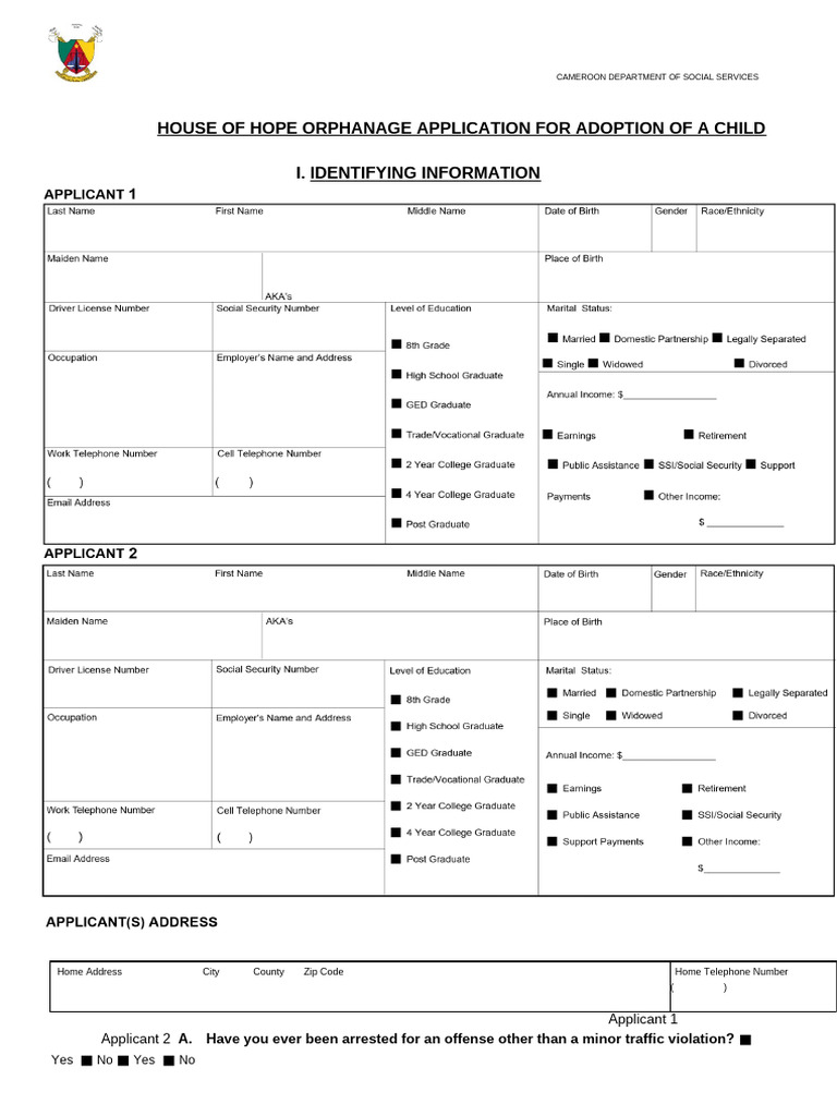 House of Hope Orphanage Application | PDF | Child Abuse | Justice