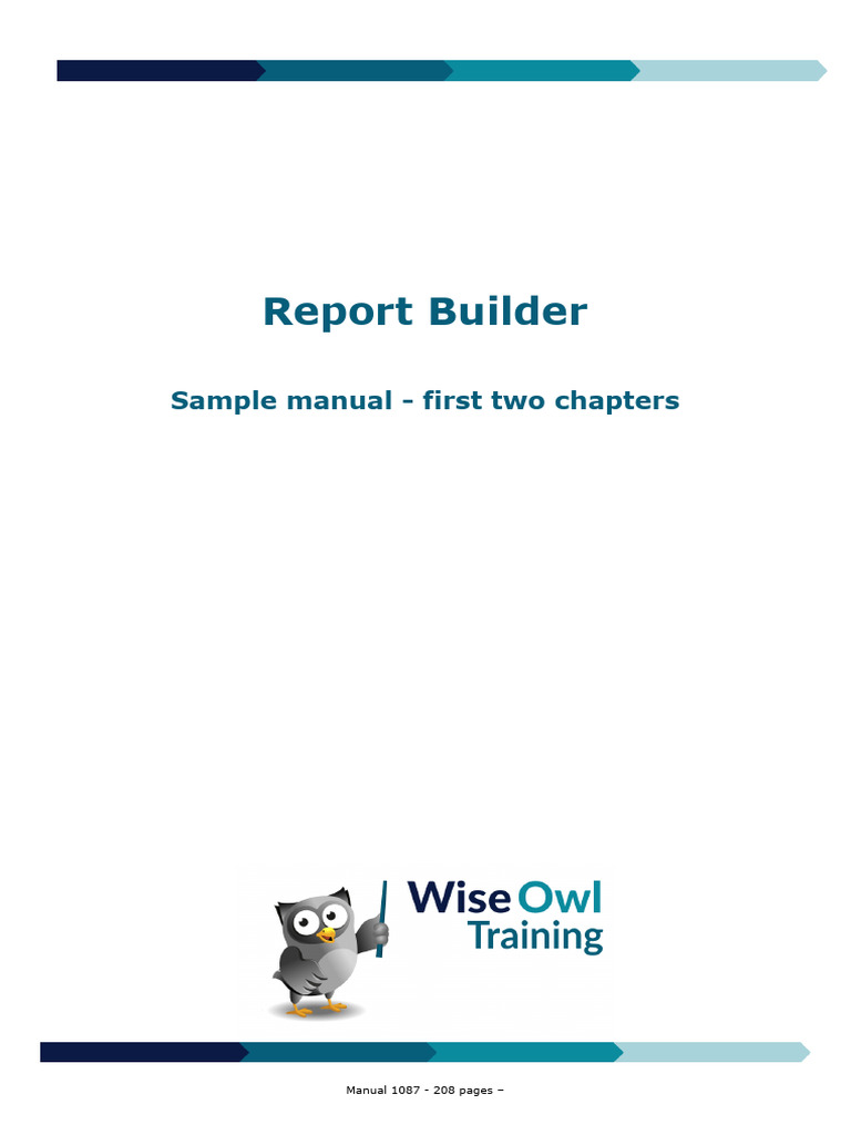 Report Builder: Sample Manual - First Two Chapters | PDF | Microsoft ...