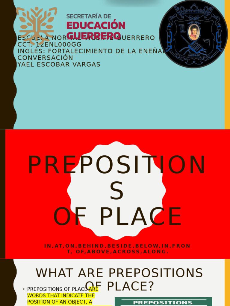 PREPOSITIONS OF PLACE Y... | PDF