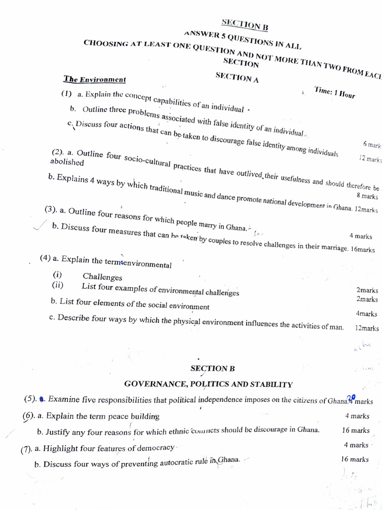 Wassce 2025 Social Studies Likely Questions | PDF | Political Science