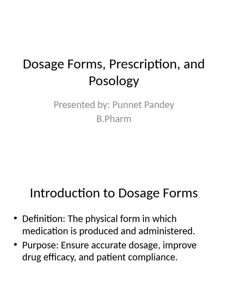Overview of Posology Types | PDF