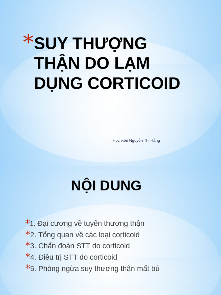 Suy Thượng Thận Do Lạm Dụng Glucocorticoid | PDF