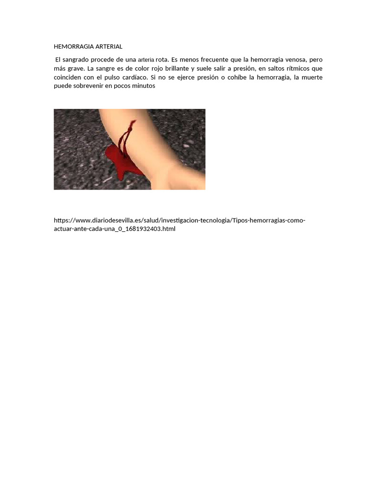 HEMORRAGIA ARTERIAL | PDF