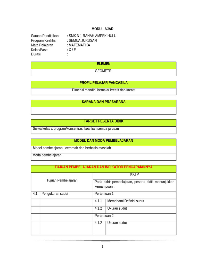 MODUL AJAR Elemen 4 | PDF
