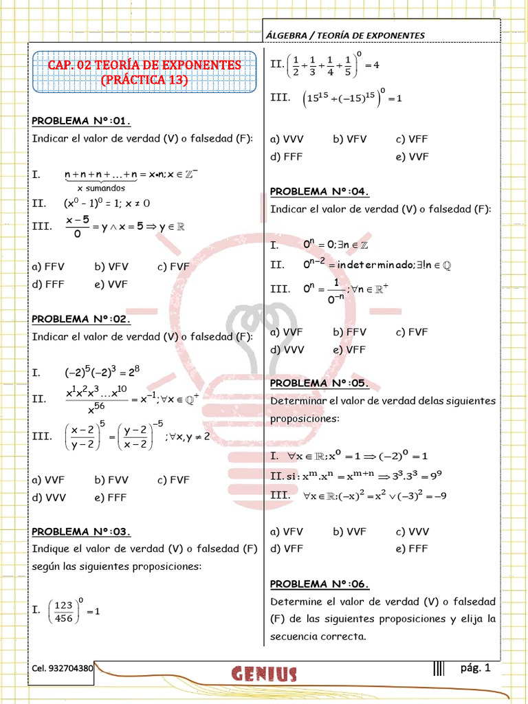 Práctica 13 (Ecuación Exp. Teoría) | PDF | Lógica matemática | Verdad ...