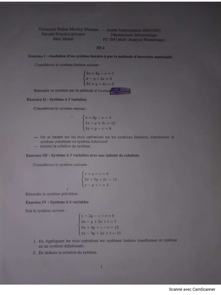 Analyse numérique Td1 fpbm smp | PDF