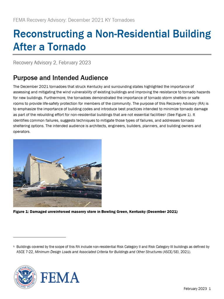 Fema Ra2 Reconstructing Non Residenital 022023 | PDF | Federal Emergency Management Agency | Masonry