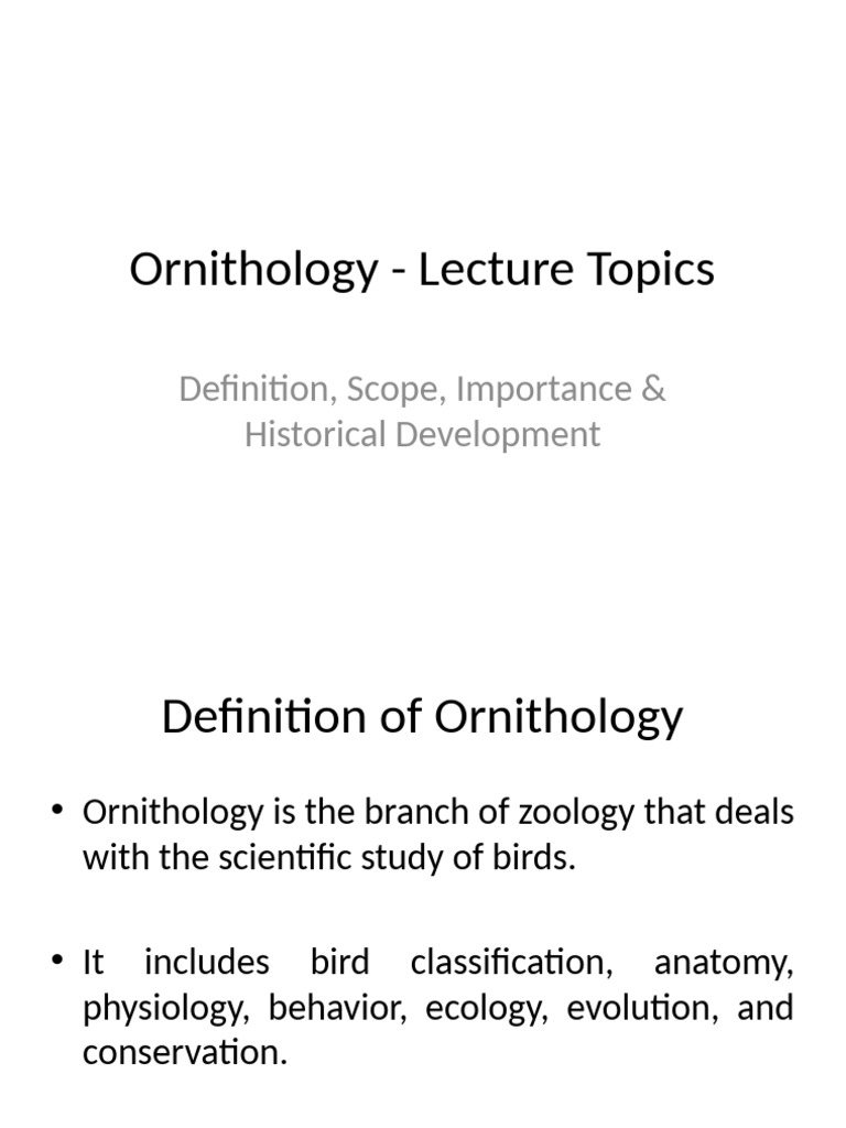 Ornithology - Lecture (2) 11-3-25 | PDF | Ornithology | Birds