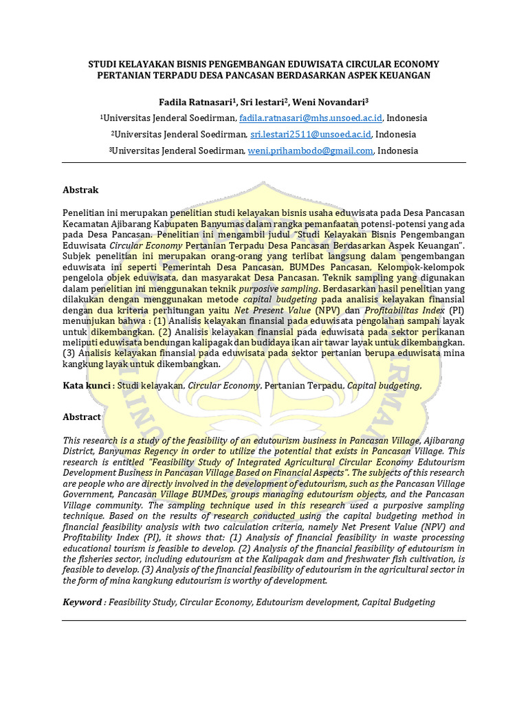 ABSTRAK Fadila Ratnasari C1B019025 Skripsi 2023 | PDF | Capital ...