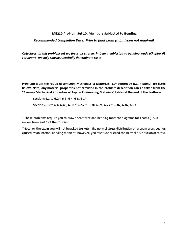 ME219 Problem Set 10 | PDF