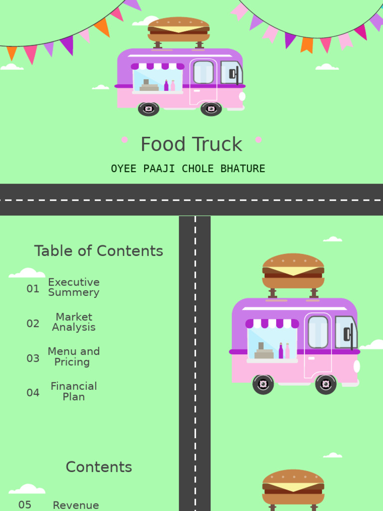 Food Truck Business Plan XL Green Variant by Slidesgo | PDF | Food Truck