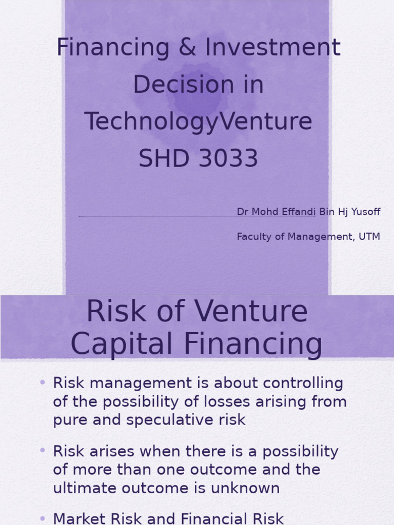 Risk in Financing | PDF