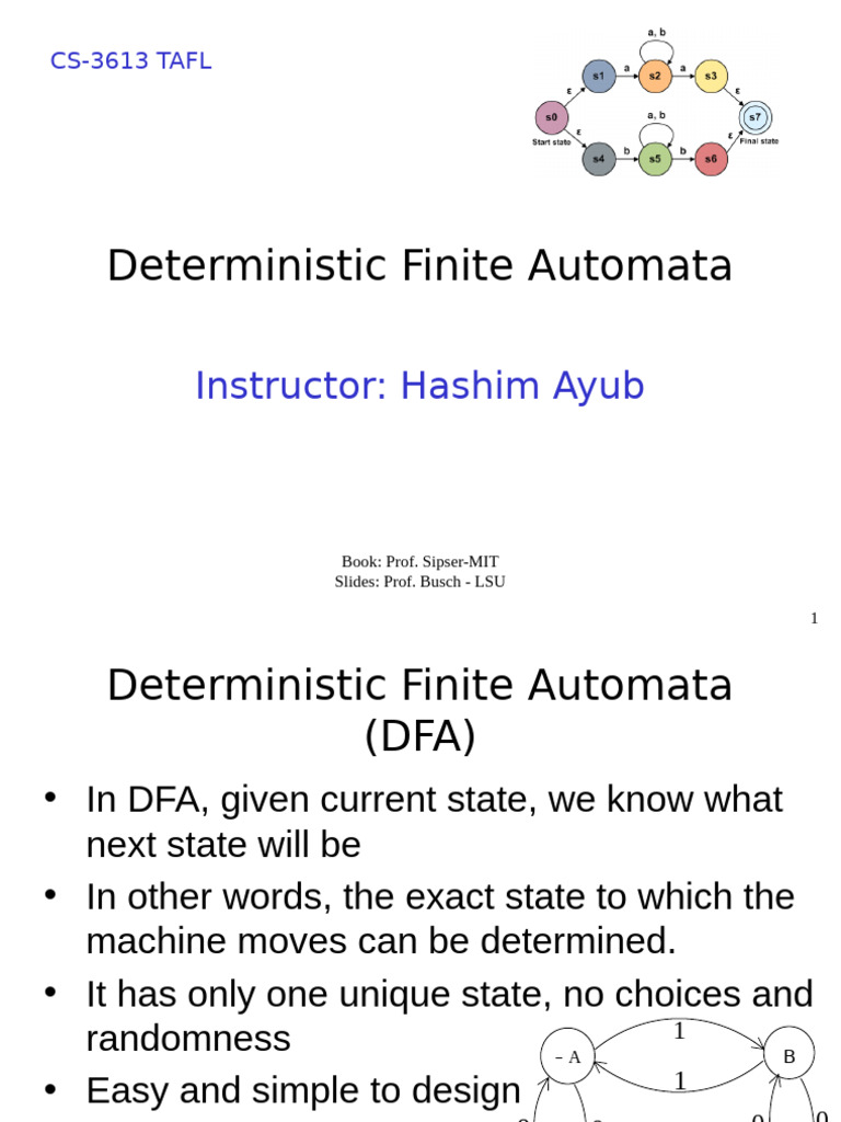 2DeterministicFiniteAutomata | PDF | Automata Theory | Formal Methods