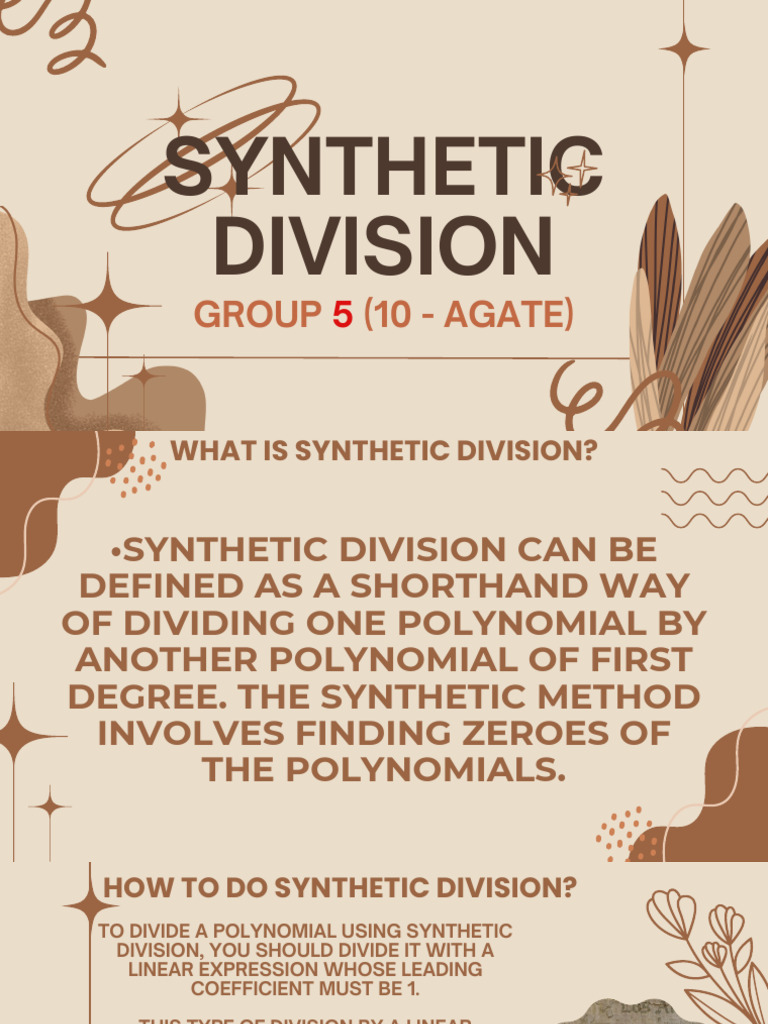 10-Agate (Synthetic Division) | PDF | Factorization | Polynomial