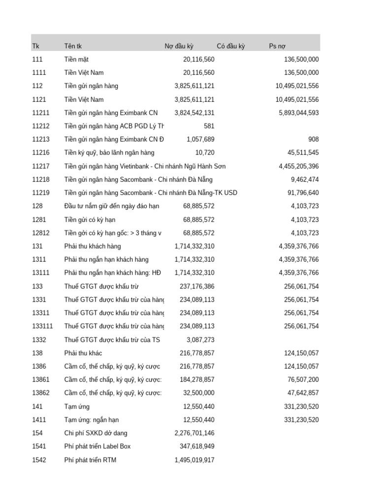 Bang Can Doi So Phat Sinh Cua Cac Tai Khoan (Mau S06-DN, DNN) (01!01!2024!31!12-2024) (10-02 ...