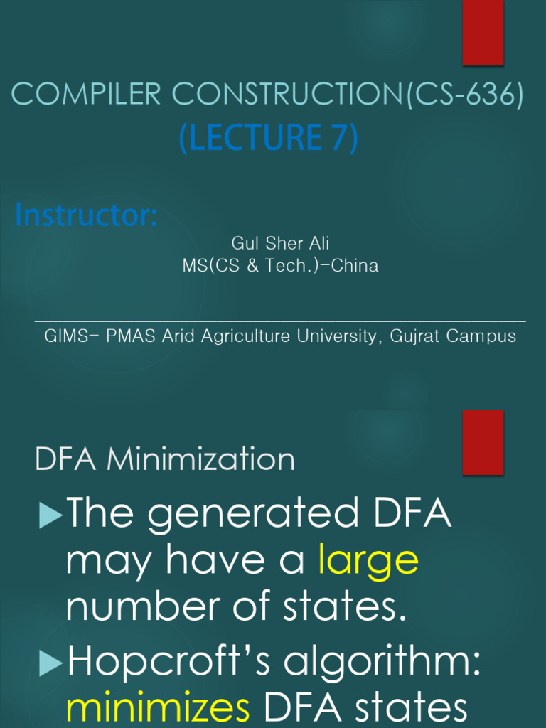 compiler construction Lecture 7 | PDF | Parsing | Implementation