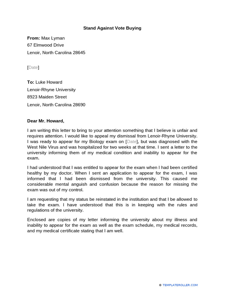 Appeal for University Dismissal Reinstatement | PDF