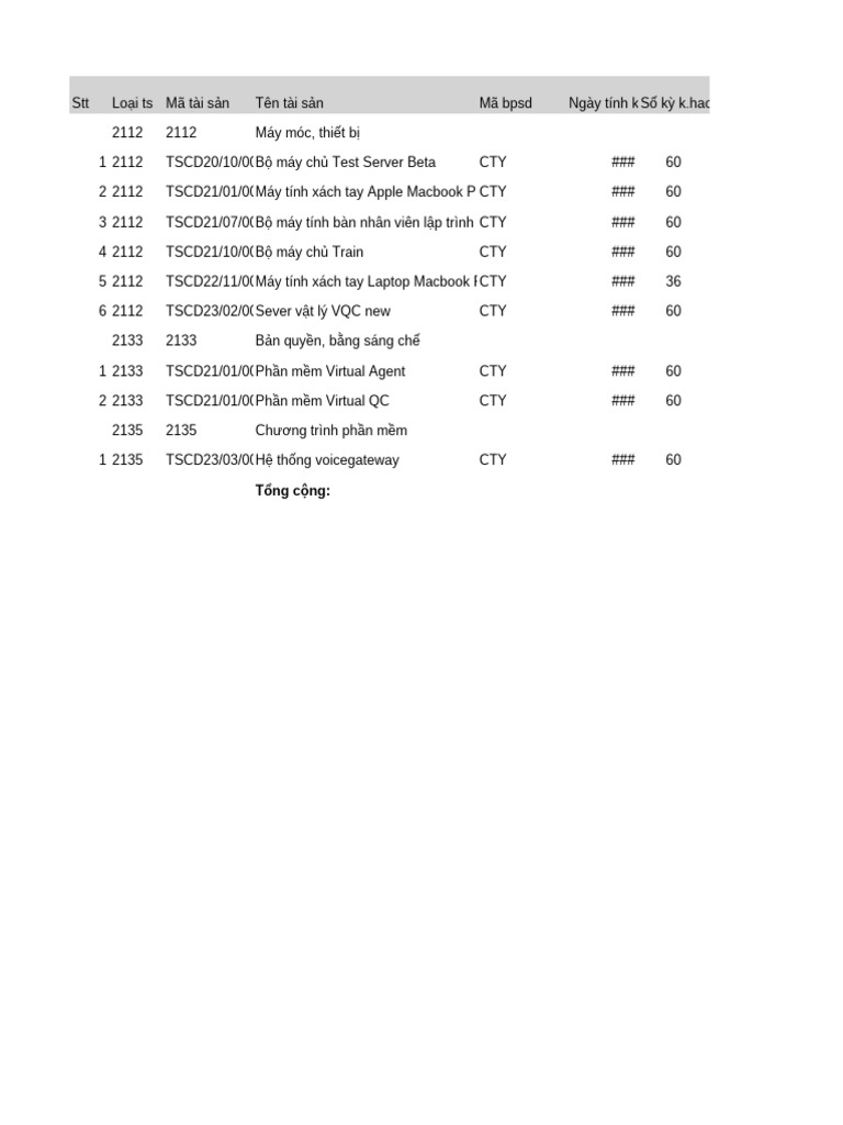 Bang Tinh Khau Hao TSCD (Mau 06-TSCD) (Tu Ky 1 Den Ky 12 Nam 2024) (10!02!2025) | PDF