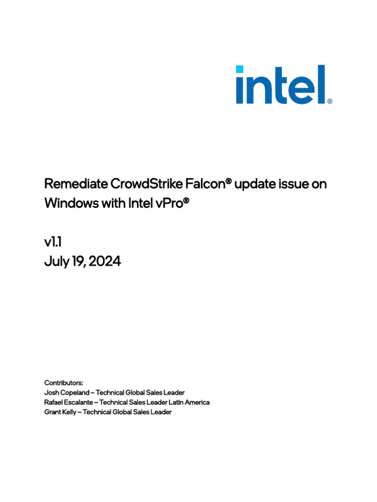Remediate CrowdStrike Falcon update issue on Windows with Intel vPro v1 ...